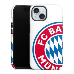 DeinDesign iPhone 15 Handy Panzer Handyh&uuml;lle robuste Outdoor H&uuml;lle Schutzh&uuml;lle matt Logo Fc Bayern M&uuml;nchen Fcb Tough Case