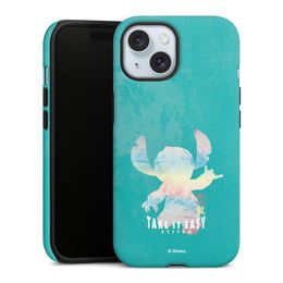 DeinDesign iPhone 15 Handy Panzer Handyh&uuml;lle robuste Outdoor H&uuml;lle Schutzh&uuml;lle matt Lilo & Stitch Official Licensed Product Disney Tough Case