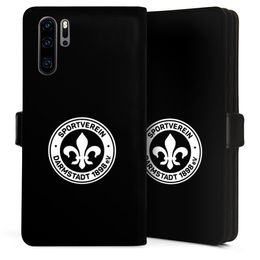 DeinDesign Huawei P30 Pro Handy Klapph&uuml;lle Handyh&uuml;lle aus Kunst Leder schwarz Flip Case Sv Darmstadt 98 Official Licensed Product Logo Sideflip mit langer Lasche