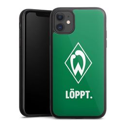DeinDesign iPhone 11 Handy Gallery Case Handyh&uuml;lle 9H Geh&auml;rtetes Glas R&uuml;ckseite H&uuml;lle Official Licensed Product Statement Sv Werder Bremen Gallery Case