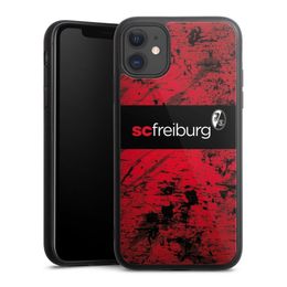 DeinDesign iPhone 11 Handy Gallery Case Handyh&uuml;lle 9H Geh&auml;rtetes Glas R&uuml;ckseite H&uuml;lle Official Licensed Product Sc Freiburg Logo Gallery Case