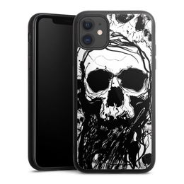 DeinDesign iPhone 11 Handy Gallery Case Handyh&uuml;lle 9H Geh&auml;rtetes Glas R&uuml;ckseite H&uuml;lle Totenkopf Skulls Halloween Gallery Case