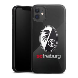DeinDesign iPhone 11 Handy Gallery Case Handyh&uuml;lle 9H Geh&auml;rtetes Glas R&uuml;ckseite H&uuml;lle Sc Freiburg Lettering Logo Gallery Case