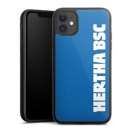 DeinDesign iPhone 11 Handy Gallery Case Handyh&uuml;lle 9H Geh&auml;rtetes Glas R&uuml;ckseite H&uuml;lle Blue Hertha Bsc Soccer Gallery Case