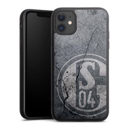 DeinDesign iPhone 11 Handy Gallery Case Handyh&uuml;lle 9H Geh&auml;rtetes Glas R&uuml;ckseite H&uuml;lle Merchandise Fc Schalke 04 Concrete Gallery Case