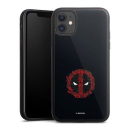 DeinDesign iPhone 11 Handy Gallery Case Handyh&uuml;lle 9H Geh&auml;rtetes Glas R&uuml;ckseite H&uuml;lle Logo Marvel Deadpool Gallery Case