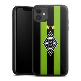 DeinDesign iPhone 11 Handy Gallery Case Handyh&uuml;lle 9H Geh&auml;rtetes Glas R&uuml;ckseite H&uuml;lle Stripes Borussia M&ouml;nchengladbach Gladbach Gallery Case