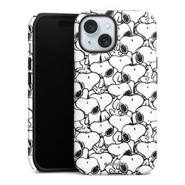 DeinDesign iPhone 15 Handy Panzer Handyh&uuml;lle robuste Outdoor H&uuml;lle Schutzh&uuml;lle matt Peanuts Snoopy Muster Tough Case