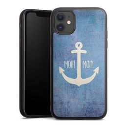 DeinDesign iPhone 11 Handy Gallery Case Handyh&uuml;lle 9H Geh&auml;rtetes Glas R&uuml;ckseite H&uuml;lle Anchor Maritim Blue Gallery Case