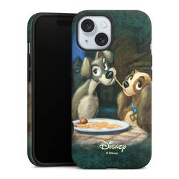 DeinDesign iPhone 15 Handy Panzer Handyh&uuml;lle robuste Outdoor H&uuml;lle Schutzh&uuml;lle matt Lady And The Tramp Disney Official Licensed Product Tough Case