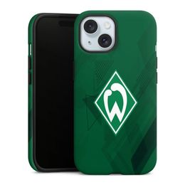 DeinDesign iPhone 15 Handy Panzer Handyh&uuml;lle robuste Outdoor H&uuml;lle Schutzh&uuml;lle matt Sv Werder Bremen Official Licensed Product Coat Of Arms Tough Case