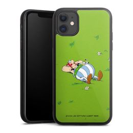 DeinDesign iPhone 11 Handy Gallery Case Handyh&uuml;lle 9H Geh&auml;rtetes Glas R&uuml;ckseite H&uuml;lle Asterix Official Licensed Product Obelix Gallery Case