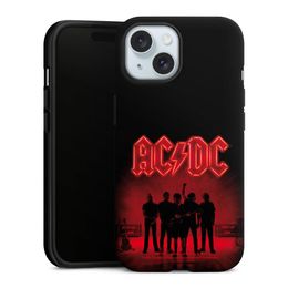 DeinDesign iPhone 15 Handy Panzer Handyh&uuml;lle robuste Outdoor H&uuml;lle Schutzh&uuml;lle matt Band Acdc Official Licensed Product Tough Case