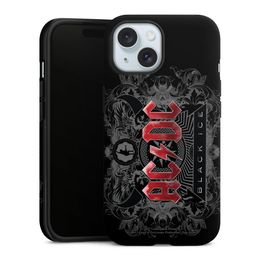 DeinDesign iPhone 15 Handy Panzer Handyh&uuml;lle robuste Outdoor H&uuml;lle Schutzh&uuml;lle matt Merchandise Black Ice Acdc Tough Case