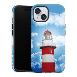 DeinDesign iPhone 15 Handy Panzer Handyh&uuml;lle robuste Outdoor H&uuml;lle Schutzh&uuml;lle matt Cloud Lighthouse Sky Tough Case