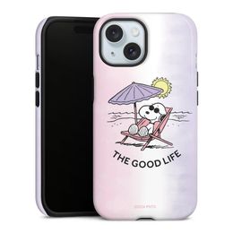 DeinDesign iPhone 15 Handy Panzer Handyh&uuml;lle robuste Outdoor H&uuml;lle Schutzh&uuml;lle gl&auml;nzend Snoopy Official Licensed Product Peanuts Tough Case