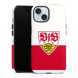 DeinDesign iPhone 15 Handy Panzer Handyh&uuml;lle robuste Outdoor H&uuml;lle Schutzh&uuml;lle matt Vfb Stuttgart Logo Official Licensed Product Tough Case