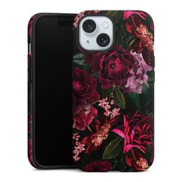 DeinDesign iPhone 15 Handy Panzer Handyh&uuml;lle robuste Outdoor H&uuml;lle Schutzh&uuml;lle matt Flowers Blossom Rose Tough Case