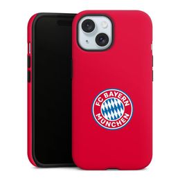 DeinDesign iPhone 15 Handy Panzer Handyh&uuml;lle robuste Outdoor H&uuml;lle Schutzh&uuml;lle matt Fc Bayern M&uuml;nchen Fcb Logo Tough Case
