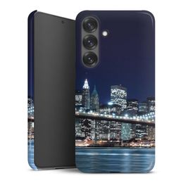 DeinDesign Galaxy S25+ Handy Premium Case Smartphone Handyh&uuml;lle Schutzh&uuml;lle gl&auml;nzend Usa Brooklyn Bridge New York Premium Case