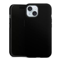 DeinDesign iPhone 15 Handy Panzer Handyh&uuml;lle robuste Outdoor H&uuml;lle Schutzh&uuml;lle matt Colour Black Unicoloured Tough Case