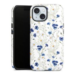 DeinDesign iPhone 15 Handy Panzer Handyh&uuml;lle robuste Outdoor H&uuml;lle Schutzh&uuml;lle matt Flowers Muster Flower Tough Case