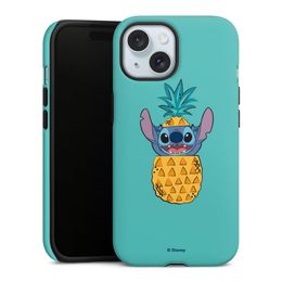 DeinDesign iPhone 15 Handy Panzer Handyh&uuml;lle robuste Outdoor H&uuml;lle Schutzh&uuml;lle matt Disney Lilo & Stitch Pineapple Tough Case