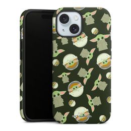DeinDesign iPhone 15 Handy Panzer Handyh&uuml;lle robuste Outdoor H&uuml;lle Schutzh&uuml;lle matt Official Licensed Product Star Wars Muster Baby Yoda Tough Case