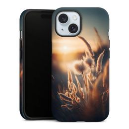 DeinDesign iPhone 15 Handy Panzer Handyh&uuml;lle robuste Outdoor H&uuml;lle Schutzh&uuml;lle matt Sun Pampasgras Nature Tough Case