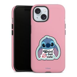 DeinDesign iPhone 15 Handy Panzer Handyh&uuml;lle robuste Outdoor H&uuml;lle Schutzh&uuml;lle matt Lilo & Stitch Disney Sayings Tough Case