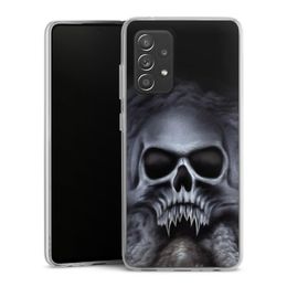 DeinDesign Galaxy A52s 5G Handy Silikon H&uuml;lle Case transparent Handyh&uuml;lle Halloween Skull Totenkopf Silikon Case