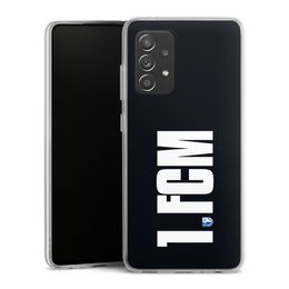 DeinDesign Galaxy A52s 5G Handy Silikon H&uuml;lle Case transparent Handyh&uuml;lle Official Licensed Product 1. Fc Magdeburg 1. Fcm Silikon Case