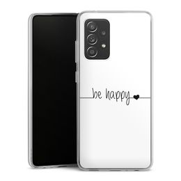 DeinDesign Galaxy A52s 5G Handy Silikon H&uuml;lle Case transparent Handyh&uuml;lle Statement Happiness Sayings Silikon Case