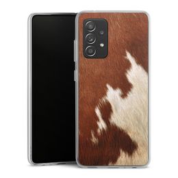 DeinDesign Galaxy A52s 5G Handy Silikon H&uuml;lle Case transparent Handyh&uuml;lle Fur Cow Animal Look Silikon Case