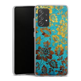 DeinDesign Galaxy A52s 5G Handy Silikon H&uuml;lle Case transparent Handyh&uuml;lle Vintage Ornament Flowers Silikon Case