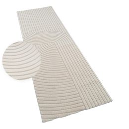 Paco Home Kurzflorteppich, Creme, Textil, Rechteckig, 80x250 cm, strapazierf&auml;hig, f&uuml;r Fu&szlig;bodenheizung geeignet, Teppiche & B&ouml;den, Teppiche
