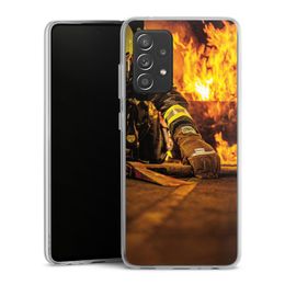 DeinDesign Galaxy A52s 5G Handy Silikon H&uuml;lle Case transparent Handyh&uuml;lle Fire Fighters Life Saver Fire Fighter Silikon Case