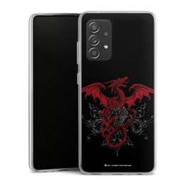 DeinDesign Galaxy A52s 5G Handy Silikon H&uuml;lle Case transparent Handyh&uuml;lle Red Gothic Dragon Silikon Case