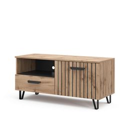 VICCO Lowboard, Braun, Holzwerkstoff, 3 F&auml;cher, 1 Schubladen, Rechteckig, 100.2x48.5x38 cm, Wohnzimmer, Wohnw&auml;nde, Lowboards, Lowboards stehend