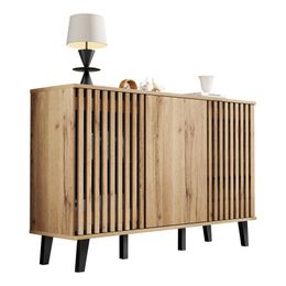 Flieks Sideboard, Natur, Holzwerkstoff, 40x95x150 cm, Wohnzimmer, Kommoden & Sideboards, Sideboards