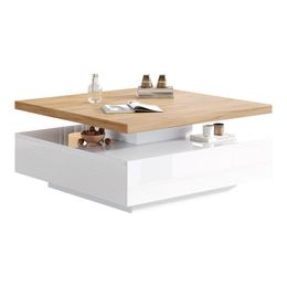 Flieks Couchtisch,, Wei&szlig;, Holz, 70x36x70 cm, Wohnzimmer, Wohnzimmertische, Couchtische