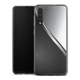 DeinDesign Galaxy A50 Handy Silikon H&uuml;lle Case transparent Handyh&uuml;lle Steel Metall Carbon Silikon Case
