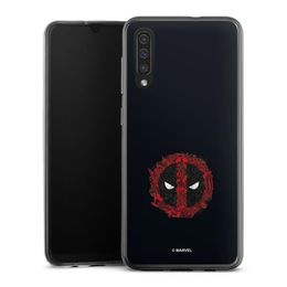 DeinDesign Galaxy A50 Handy Silikon H&uuml;lle Case transparent Handyh&uuml;lle Logo Marvel Deadpool Silikon Case