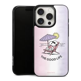 DeinDesign iPhone 15 Pro Handy Silikon H&uuml;lle Case schwarz Handyh&uuml;lle Snoopy Official Licensed Product Peanuts