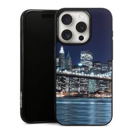 DeinDesign iPhone 15 Pro Handy Silikon H&uuml;lle Case schwarz Handyh&uuml;lle Usa Brooklyn Bridge New York