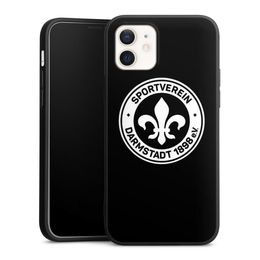 DeinDesign iPhone 12 Handy Premium Silikon H&uuml;lle Handyh&uuml;lle schwarz Case Sv Darmstadt 98 Official Licensed Product Logo Silikon Premium Case