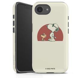 DeinDesign iPhone 16e Handy Panzer Handyh&uuml;lle robuste Outdoor H&uuml;lle Schutzh&uuml;lle gl&auml;nzend Snoopy Official Licensed Product Kindheit Tough Case