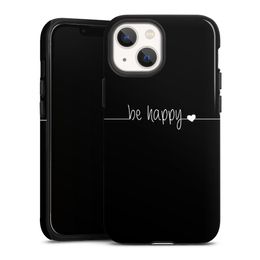 DeinDesign iPhone 13 Mini Handy Panzer Handyh&uuml;lle robuste Outdoor H&uuml;lle Schutzh&uuml;lle gl&auml;nzend Happiness Statement Sayings Tough Case