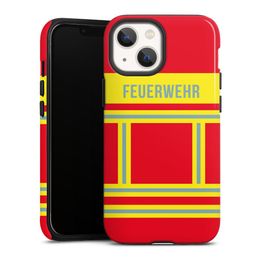DeinDesign iPhone 13 Mini Handy Panzer Handyh&uuml;lle robuste Outdoor H&uuml;lle Schutzh&uuml;lle gl&auml;nzend Fire Fighters Life Saver Fire Fighter Tough Case