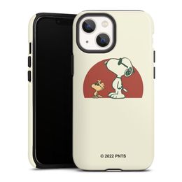 DeinDesign iPhone 13 Mini Handy Panzer Handyh&uuml;lle robuste Outdoor H&uuml;lle Schutzh&uuml;lle gl&auml;nzend Snoopy Official Licensed Product Kindheit Tough Case
